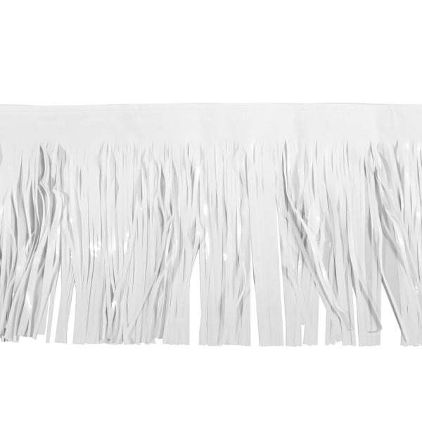 White Vinyl Fringe 15" X 10' (Pack) – Mardi Gras Spot