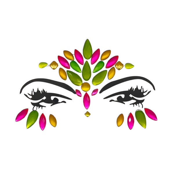 Glow in the Dark Neon Color Stick on Face Gems (Each) – Mardi Gras Spot