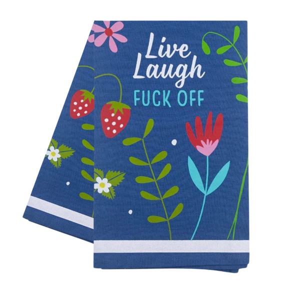 Live, Laugh, Fuck Off Tea Towel (Each) – Mardi Gras Spot