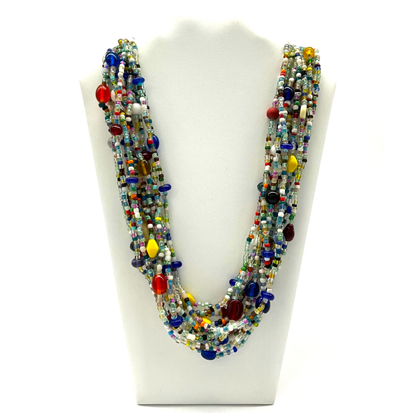 27" Multi Color Glass Bead Necklace (Dozen) – Mardi Gras Spot