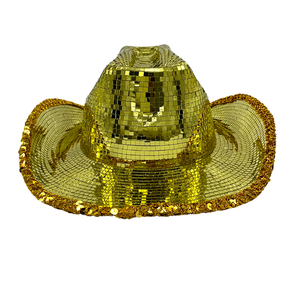 Gold Mirror Cowboy Hat (Each) – Mardi Gras Spot