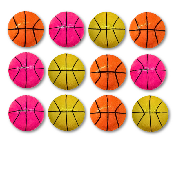 8cm Neon Basketball Assorted Colors (Dozen) – Mardi Gras Spot