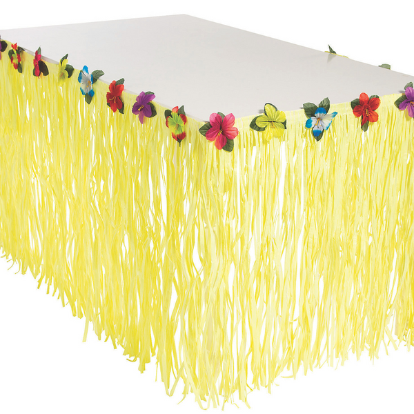 Luau Yellow Table Skirt - 9 ft. x 29" (Each) – Mardi Gras Spot