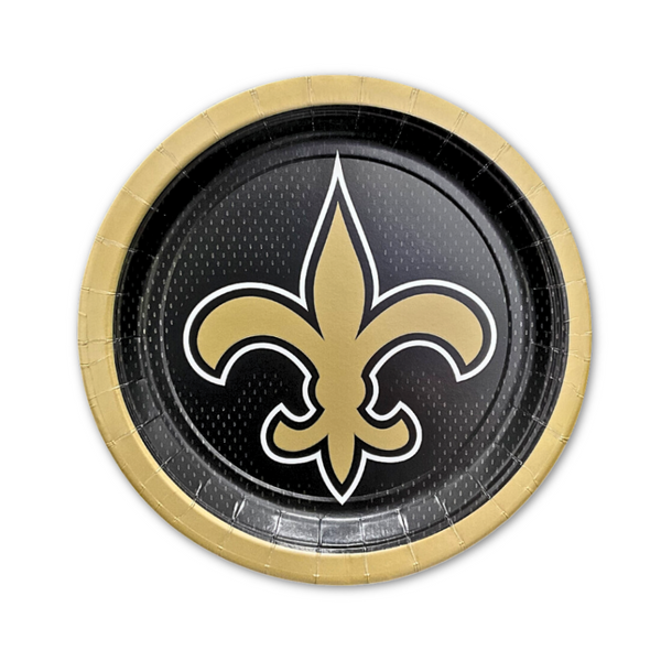 9" New Orleans Saints Round Plates (Pack of 8) – Mardi Gras Spot