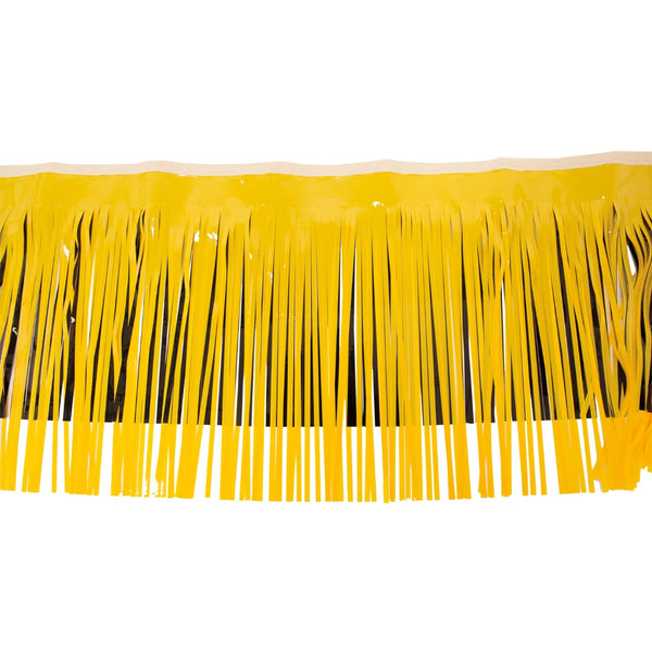Black & Spanish Gold Vinyl Fringe 15" X 10' (Pack) – Mardi Gras Spot