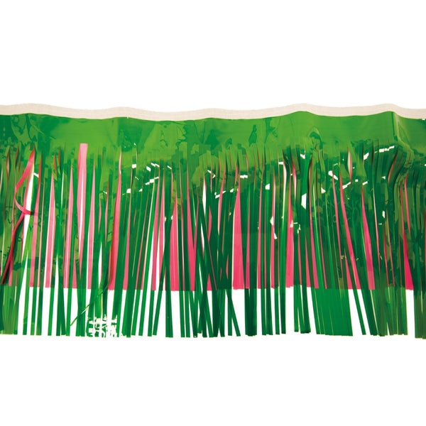 Cerise & Grass Green Vinyl Fringe 15" X 10' (Pack) – Mardi Gras Spot