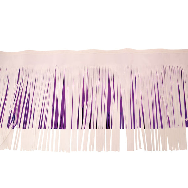 Purple & White Vinyl Fringe 15" X 10' (Pack) – Mardi Gras Spot