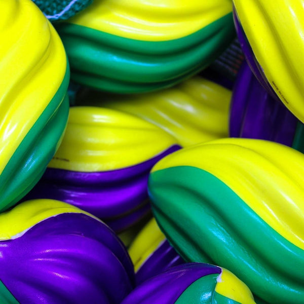 7" Purple, Green and Yellow Tri-Color Foam Football (Sack of 40 ...