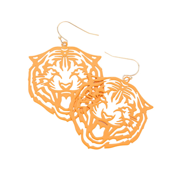 Orange Cut Out Tiger Dangle Earrings (Pair) – Mardi Gras Spot