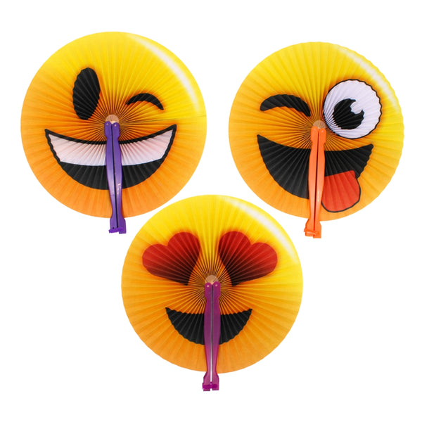 10" Emoticon Folding Paper Fan (Dozen) – Mardi Gras Spot